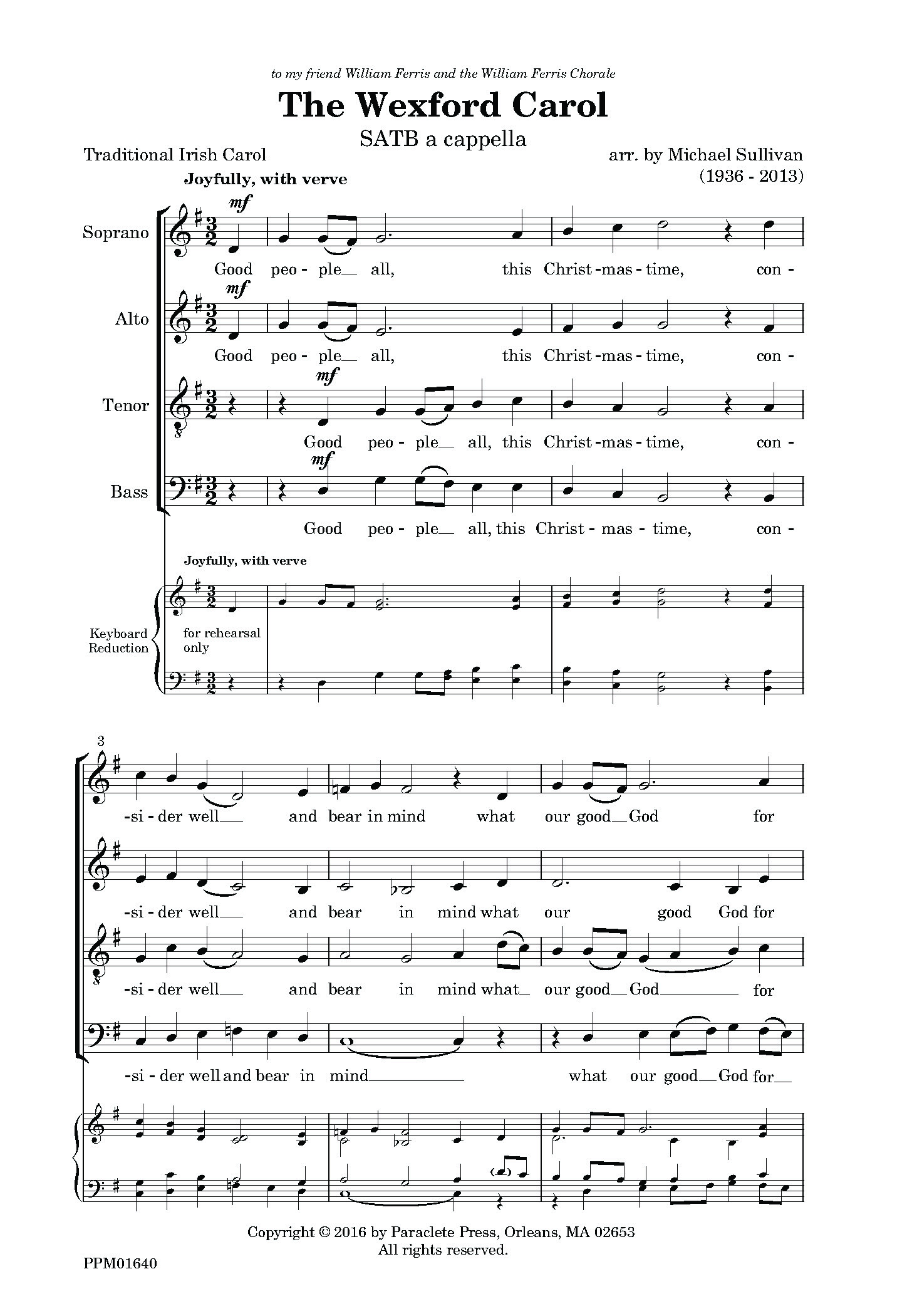 The Wexford Carol - Paraclete Press Sacred Music