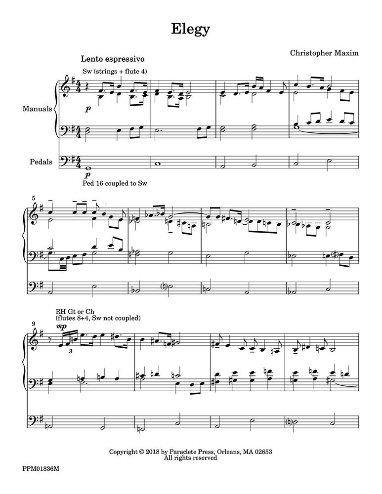 Elegy - Paraclete Press Sacred Music