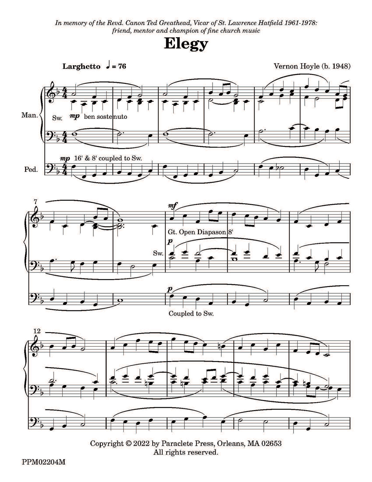 Elegy - Paraclete Press Sacred Music