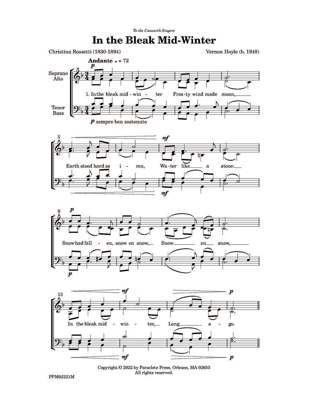 In the Bleak Mid-winter - Paraclete Press Sacred Music