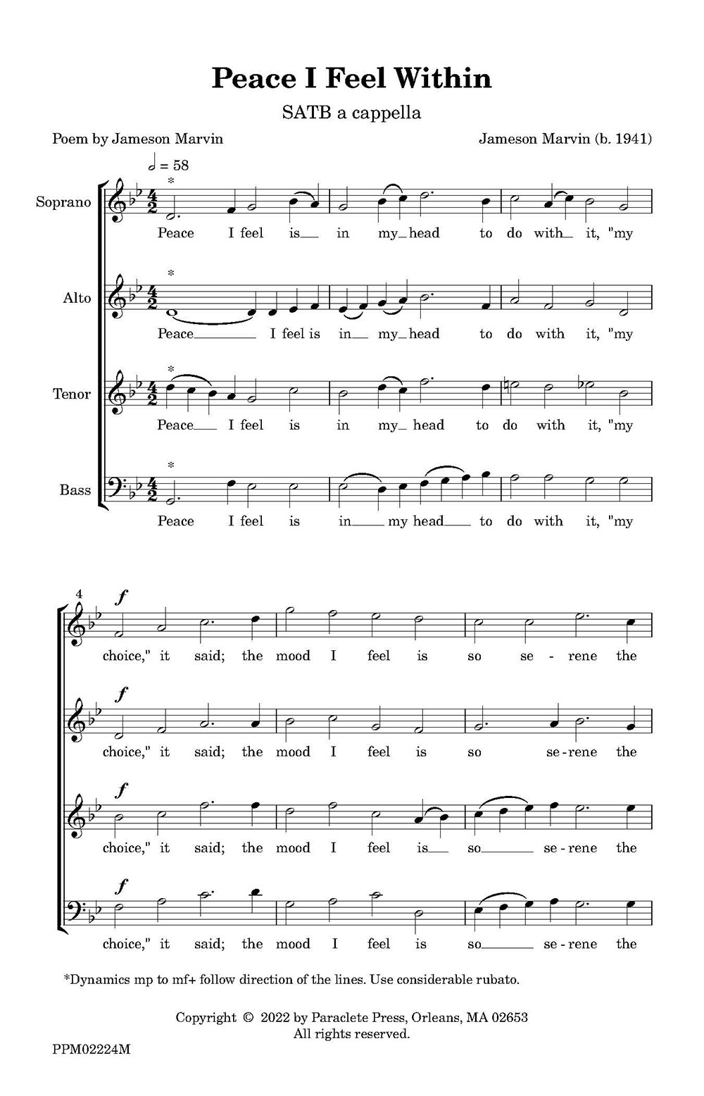 Peace I Feel Within - Paraclete Press Sacred Music