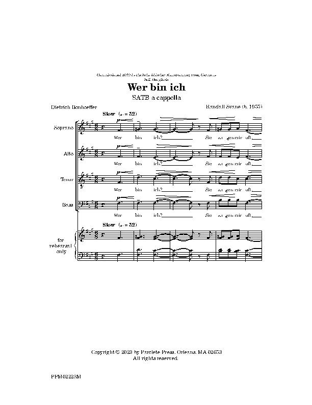 Wer bin ich? (Who am I?) - Paraclete Press Sacred Music